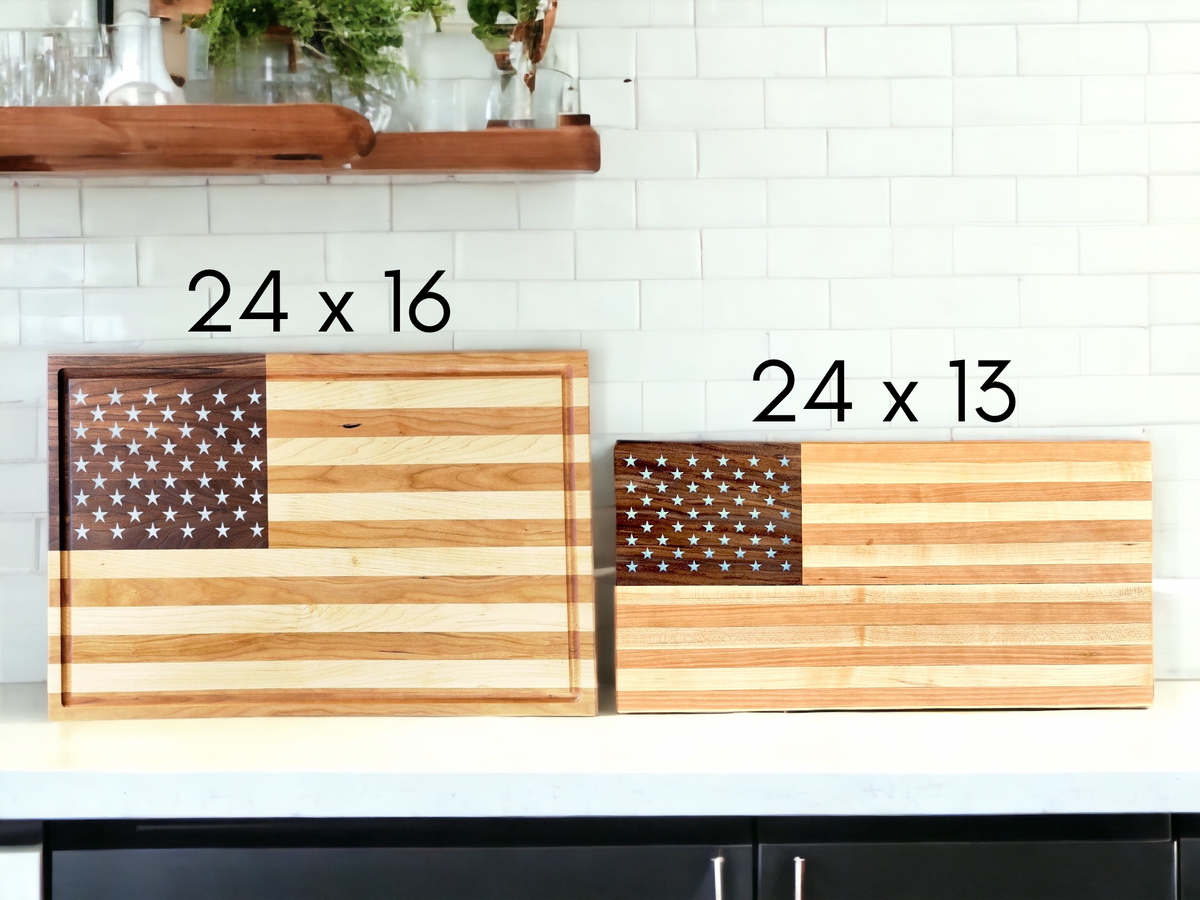 American Flag Block - Walnut/Cherry/Maple – Grizzly Grade